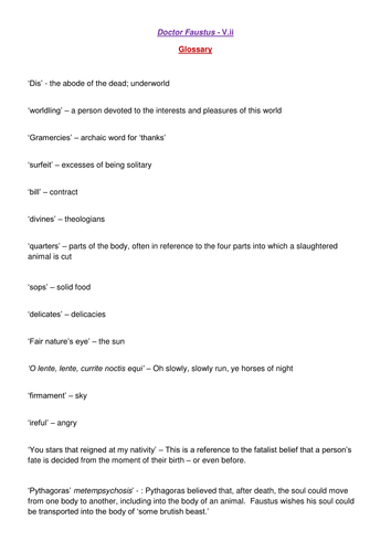 Doctor Faustus | Teaching Resources