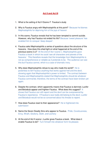 Doctor Faustus | Teaching Resources