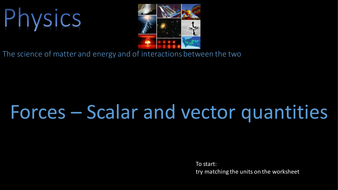 Scalars Vectors GCSE Physics AQA EDEXCEL OCR | Teaching Resources