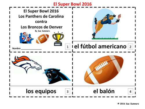 Super Bowl 2016 - 2 Booklets in Spanish - Futbol Americano | Teaching ...