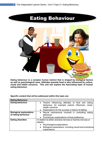 PSYA3 Topic 5 Eating Behaviour (AQA Old Specification) | Teaching Resources