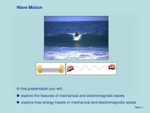 Waves and Vibrations - Wave Motion | Teaching Resources