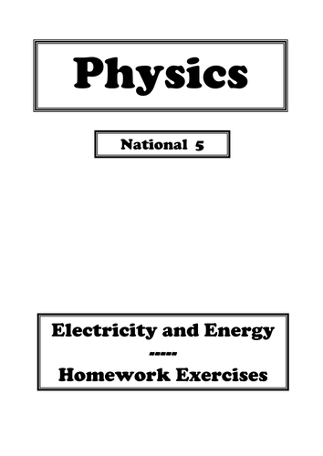 CfE National 5 Physics Homework booklets for Units 1, 2 and 3. Telecoms ...