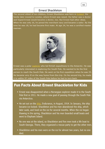 Ernest Shackleton | Teaching Resources