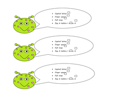 Individual KS1 writing prompts (alien theme ) | Teaching Resources