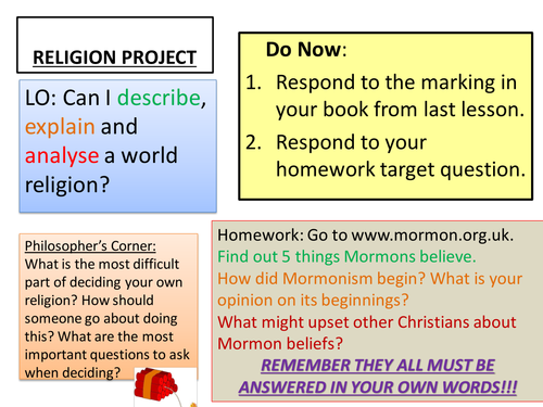 Research a Religion Project | Teaching Resources