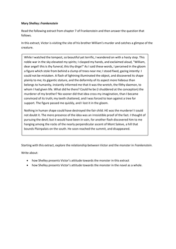 Frankenstein SoW for new AQA English Literature GCSE by ClaireMesher ...