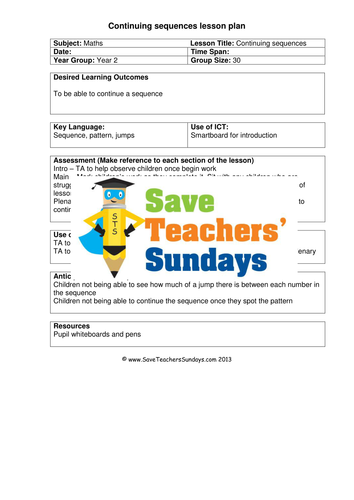 Number Sequences KS1 Worksheets, Lesson Plans and Model by ...