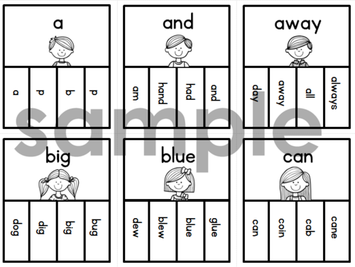 Sight Words Dolch Clip it Cards (Pre-Primer List) | Teaching Resources