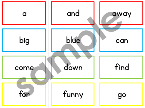 Sight Words Dolch Clip it Cards (Pre-Primer List) | Teaching Resources