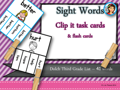 Sight Words Dolch Clip it Cards (BUNDLE) | Teaching Resources