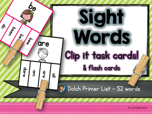 Sight Words Dolch Clip it Cards (BUNDLE) | Teaching Resources
