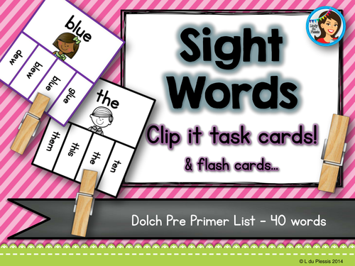 Sight Words Dolch Clip it Cards (BUNDLE) | Teaching Resources