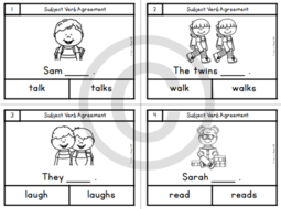 Subject-Verb Agreement Task Cards | Teaching Resources