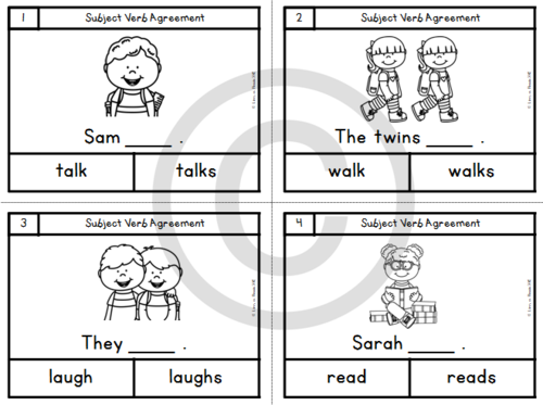 Subject-Verb Agreement Task Cards | Teaching Resources