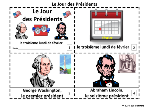 French Presidents' Day Emergent Reader Booklets - Le Jour des ...