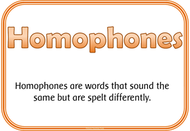 KS2 HOMOPHONES posters / flashcards | Teaching Resources
