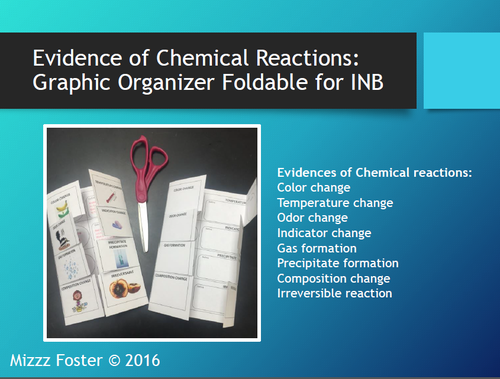 Evidence of Chemical Reaction 1 page Graphic Organizer Foldable ...