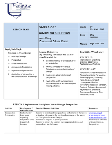 Year 7 Art and Design Sample Lesson Plans | Teaching Resources