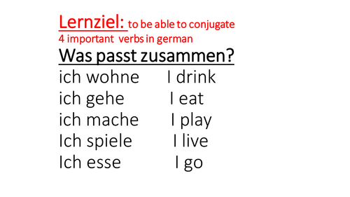 KS3 German- introduction to conjugation | Teaching Resources