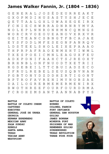 Texas Revolution and the Alamo Word Search Pack | Teaching Resources