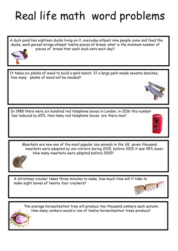 Complete lesson - Real life word problems Year5 Year6 | Teaching Resources