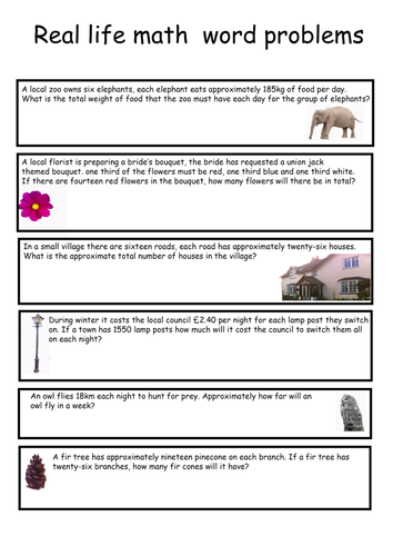 Complete lesson - Real life word problems Year5 Year6 | Teaching Resources