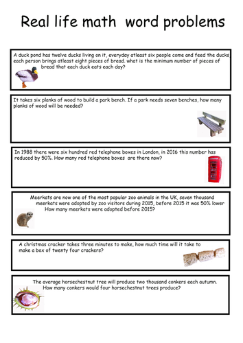 Complete lesson - Real life word problems Year5 Year6 | Teaching Resources