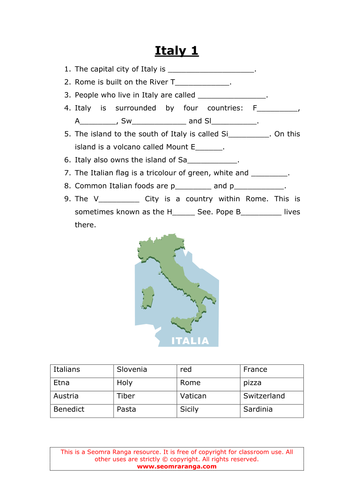 Learn about the country Italy | Teaching Resources