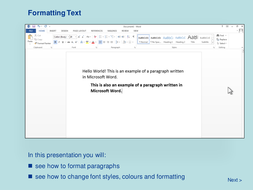 Word Processing - Formatting Text | Teaching Resources