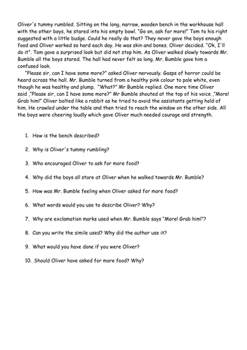 Oliver Twist Literacy 5 lessons: retelling, setting, characters ...