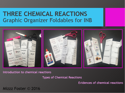 Three Chemical Reactions Graphic Organizer Foldables | Teaching Resources