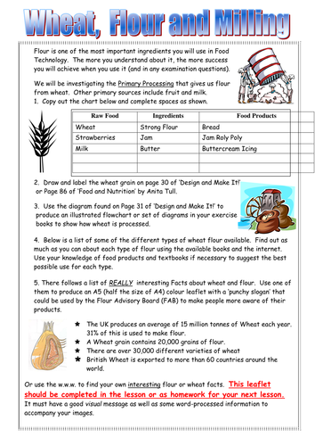 Preservation, Setting and Flour and Milling GCSE Food Tasks | Teaching ...