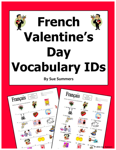 French Valentine's Day Vocabulary IDs Worksheet - Jour de Saint ...