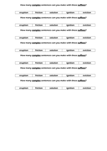 Year 4 English Starters Suffixes and Prefixes, homophones, shun, gue ...