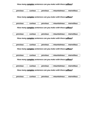 Year 4 English Starters Suffixes and Prefixes, homophones, shun, gue ...