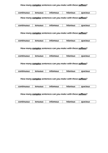Year 4 English Starters Suffixes and Prefixes, homophones, shun, gue ...