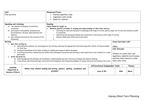 Superhero Literacy planning - 4 weeks Y5/6 | Teaching Resources