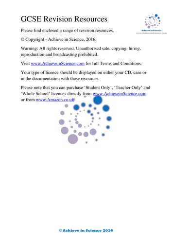 Key Stage 3 Revision Bundle - Biology, Chemistry and Physics | Teaching ...