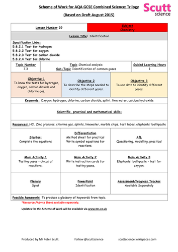 Chemical Analysis GCSE Combined Science Chemistry - Trilogy V1 ...