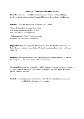 Romeo & Juliet The Theme of Love lessons | Teaching Resources