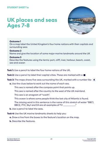 UK surrounding seas KS2 Geography | Teaching Resources