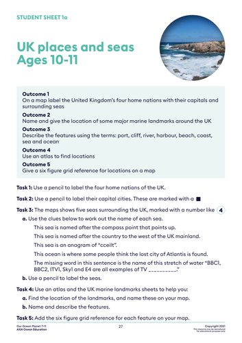 UK surrounding seas KS2 Geography | Teaching Resources