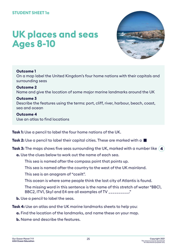 UK surrounding seas KS2 Geography | Teaching Resources