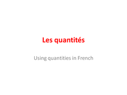Quantities of food and drink in French | Teaching Resources