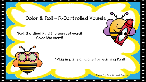 ROLL and COLOR - R- Controlled Vowels er, ir, ur, ar | Teaching Resources