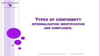 Powerpoint - Social Influence - Week 1 - Types of Conformity ...