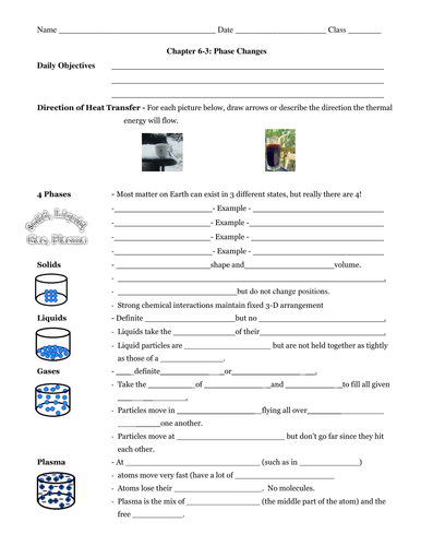6.3 Heat Phase Changes PowerPoint and Guided Notes | Teaching Resources