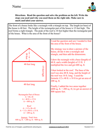 Find Area of Polygons - 6.G.1 | Teaching Resources