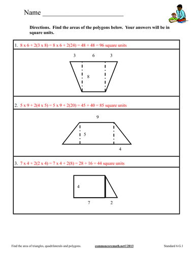 Find Area of Polygons - 6.G.1 | Teaching Resources